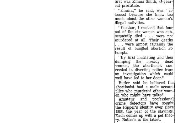 The Arthur Butler Theory : Abortionist - Jack The Ripper Forums ...